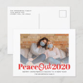Peace Out 2020 Photo Funny Red Christmas New Year Holiday Postcard | Zazzle