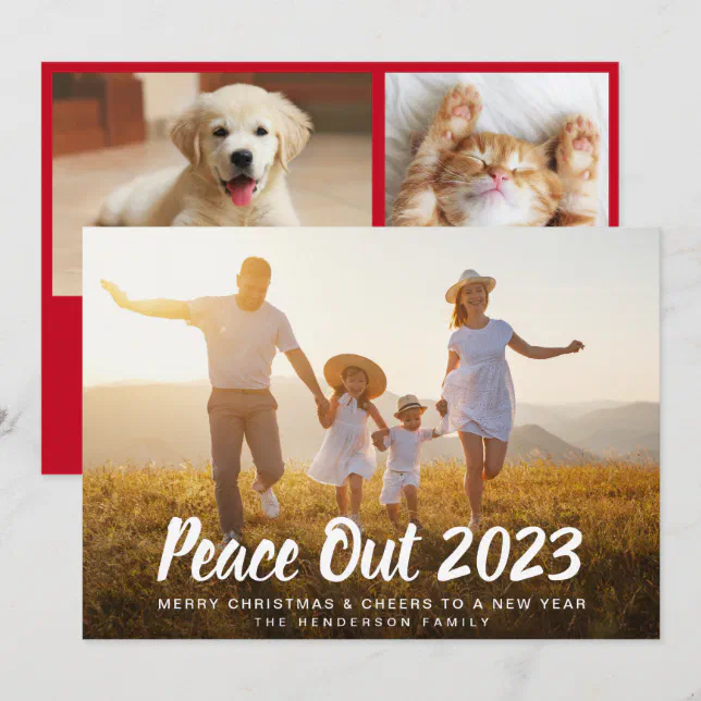 Peace Out 2020 Photos Christmas New Year Holiday Card | Zazzle