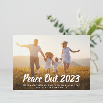 Peace Out 2020 Photos Christmas New Year Holiday Card | Zazzle