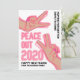 Peace Out 2020 Pink Neon Lights Happy New Years Holiday Card | Zazzle
