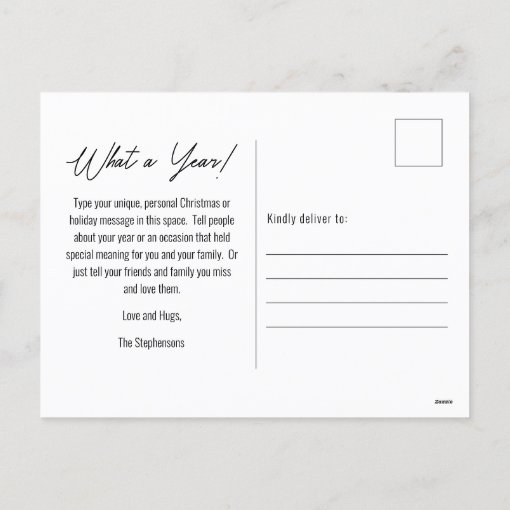 Peace Out 2023 What A Year 3 Photo Collage - BW Holiday Postcard | Zazzle