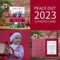 Peace Out 2023 What A Year 3 Photo Collage - Red Holiday Card | Zazzle