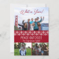 Peace Out 2023 What A Year 3 Photo Collage - Red Holiday Card | Zazzle