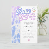 Peace Out 30s Hello 40 Tie Dye 40th Birthday Invitation | Zazzle