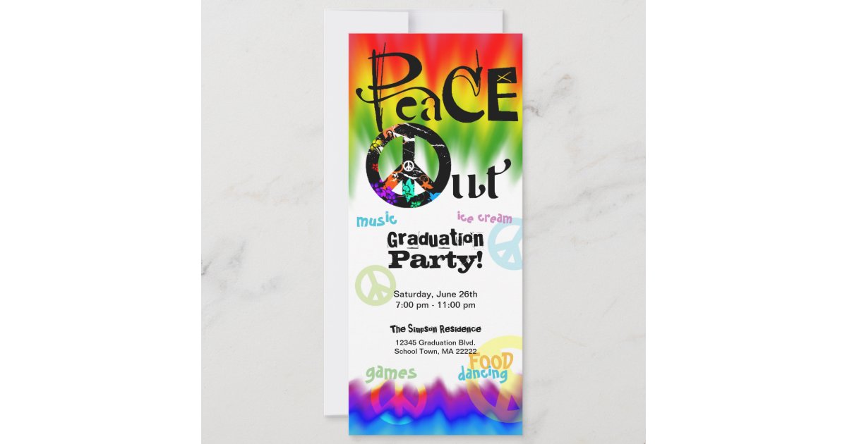 Peace Out Graduation Invitation | Zazzle
