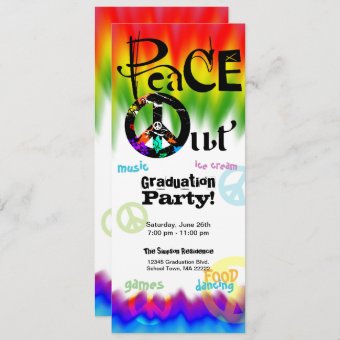 Peace Out Graduation Invitation | Zazzle