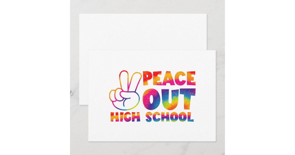Peace Out High School Tie Dye Last Day Of School Invitation | Zazzle