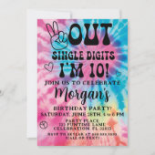 Peace Out Single Digits 10th Birthday Party Invitation | Zazzle