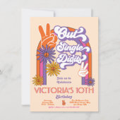 Peace Out Single Digits Rainbow Birthday Party Invitation | Zazzle