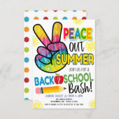 Peace Out Summer Back to School Party Invitation | Zazzle