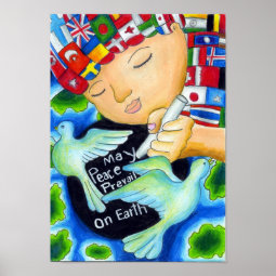 Peace Pals ~ May Peace Prevail On Earth Poster | Zazzle