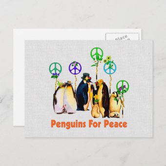 Peace Penguins Postcard | Zazzle