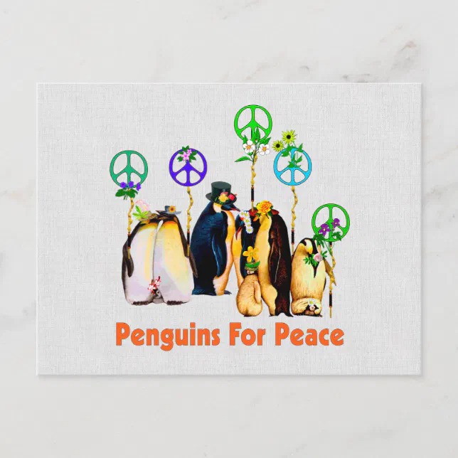 Peace Penguins Postcard | Zazzle