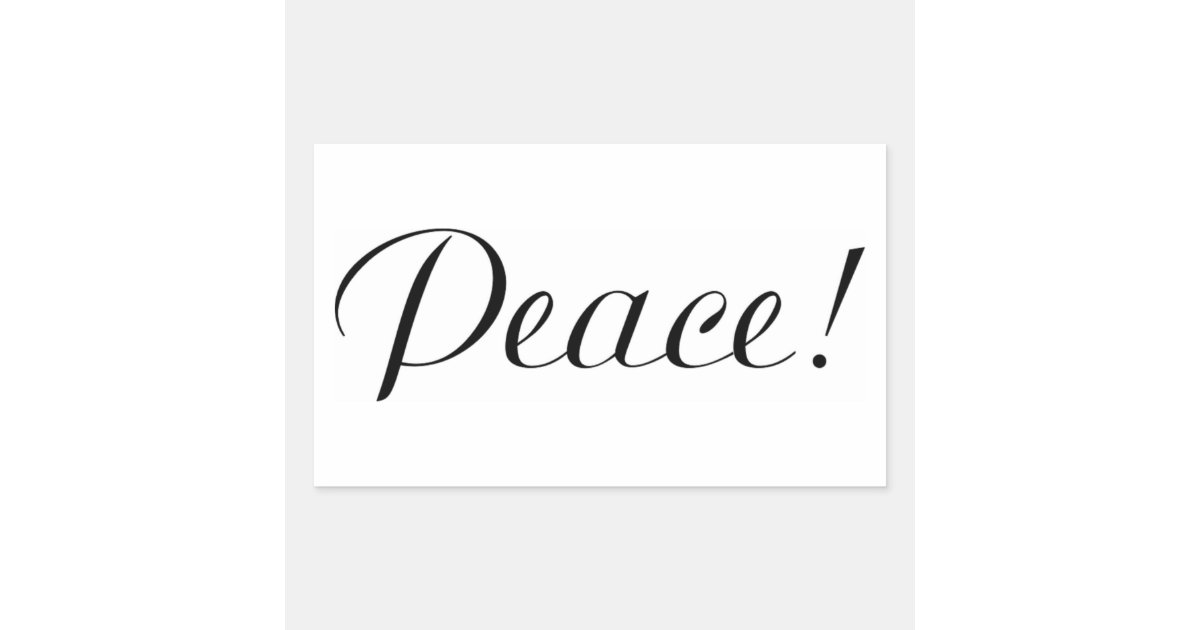 PEACE RECTANGULAR STICKER | Zazzle