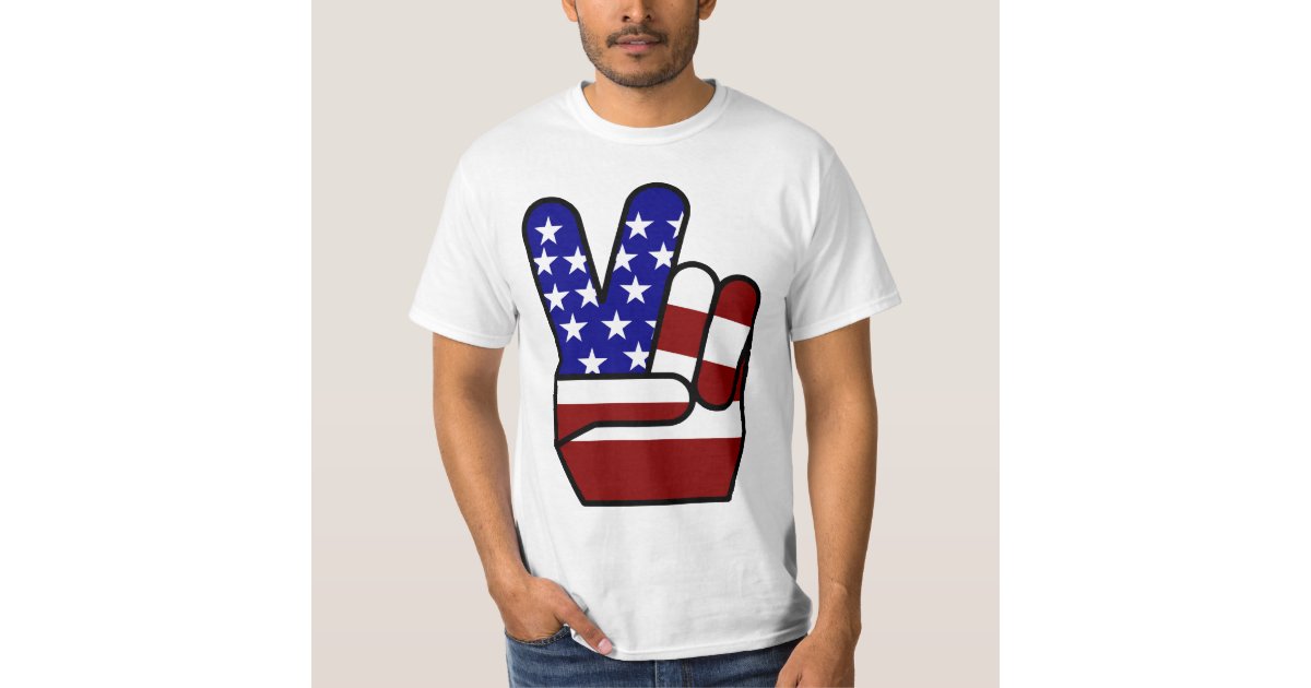 Peace - Red White & Blue T-Shirt | Zazzle