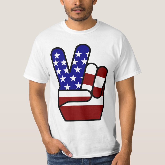 Peace - Red White & Blue T-Shirt | Zazzle.com