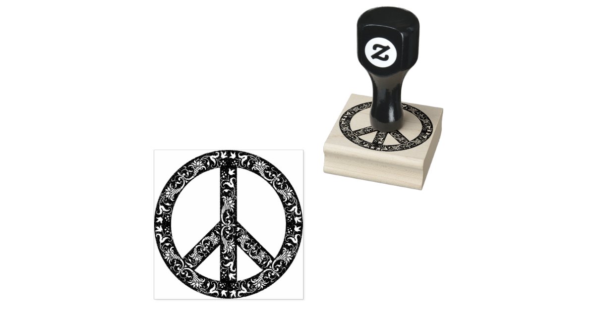 Peace Rubber Stamp | Zazzle