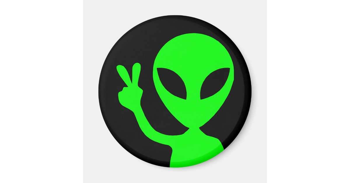 Peace Sign Alien Magnet | Zazzle