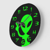 Peace Sign Alien Wall Clock | Zazzle