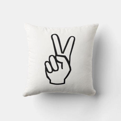 Peace Sign Black and White Pillow | Zazzle