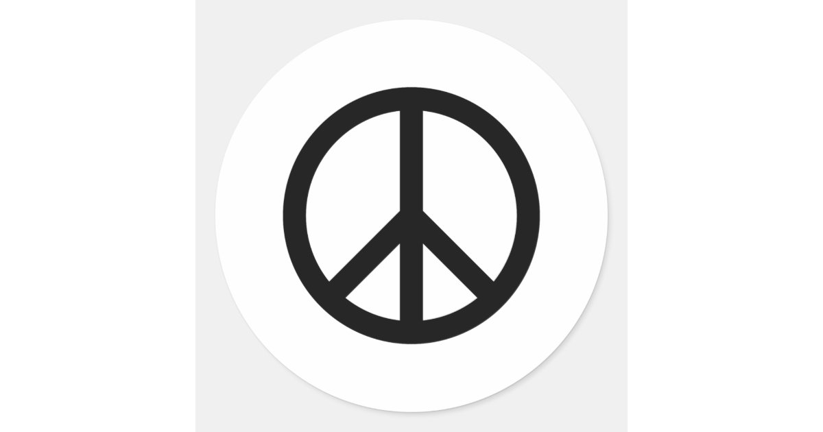 Peace Sign Classic Round Sticker | Zazzle