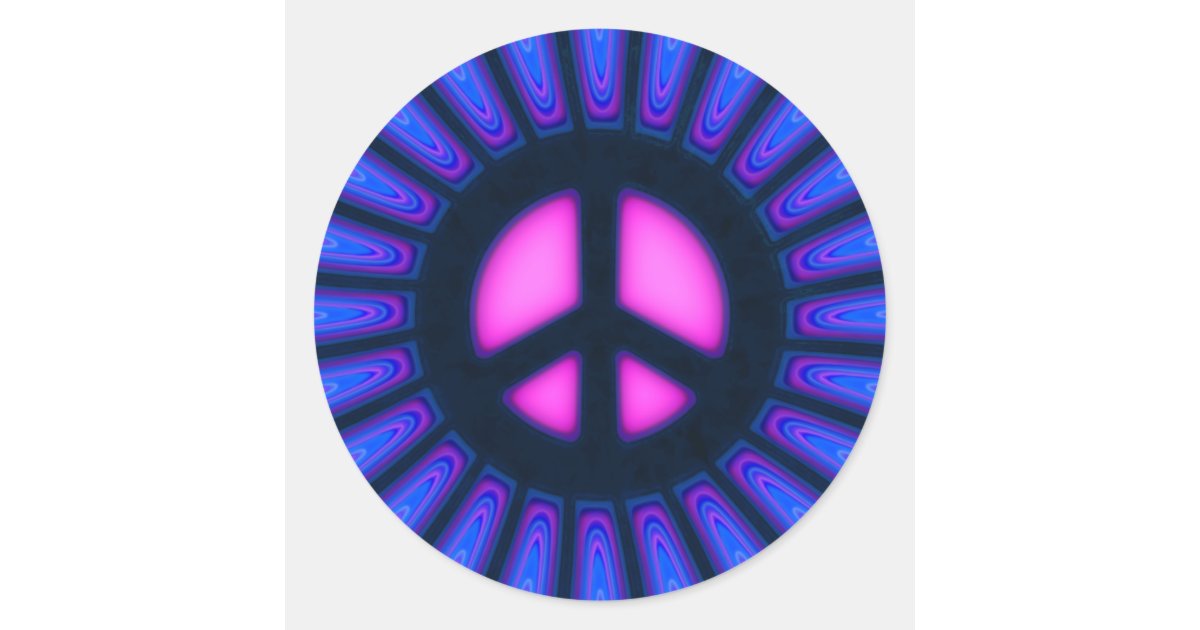 Peace Sign Classic Round Sticker | Zazzle