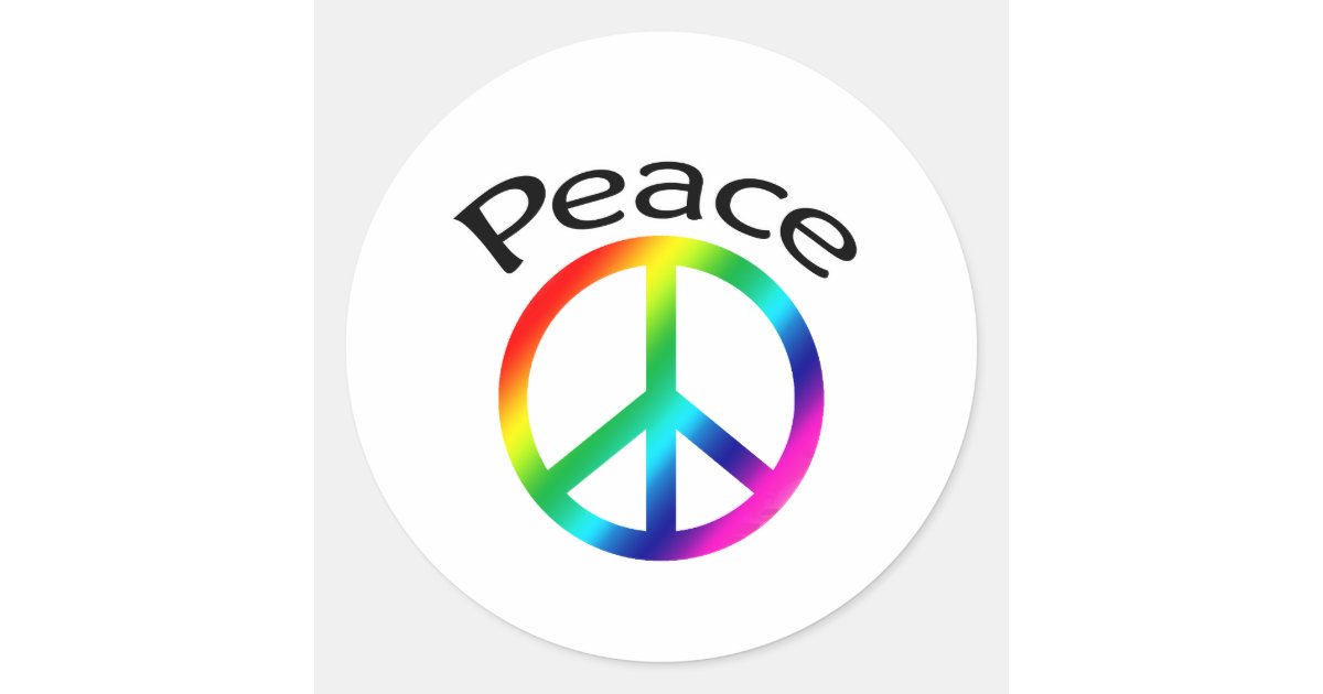 peace sign classic round sticker | Zazzle