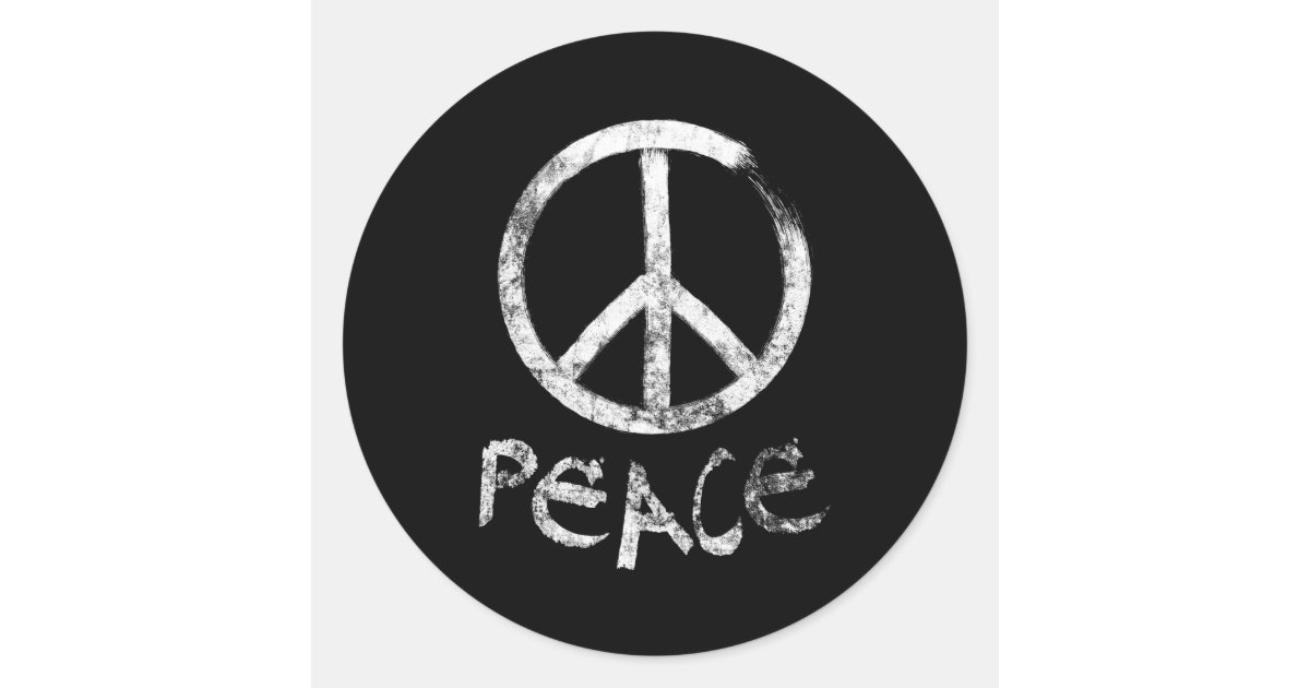 Peace Sign Classic Round Sticker | Zazzle