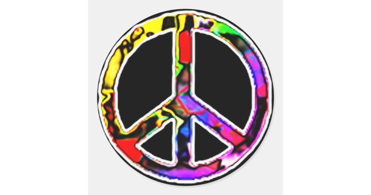 Peace Sign Classic Round Sticker | Zazzle