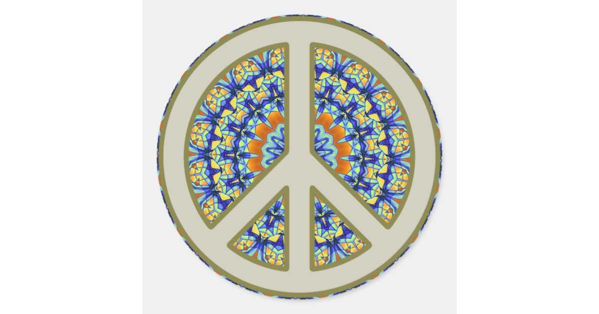 Peace Sign Classic Round Stickers | Zazzle