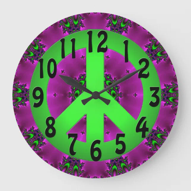 Peace Sign Clock | Zazzle