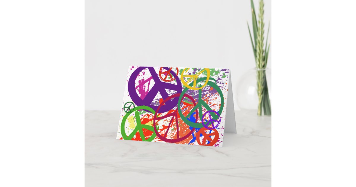 PEACE SIGN COLLAGE CARD | Zazzle