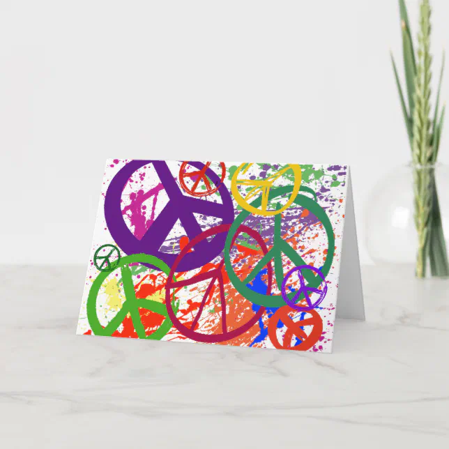 PEACE SIGN COLLAGE CARD | Zazzle