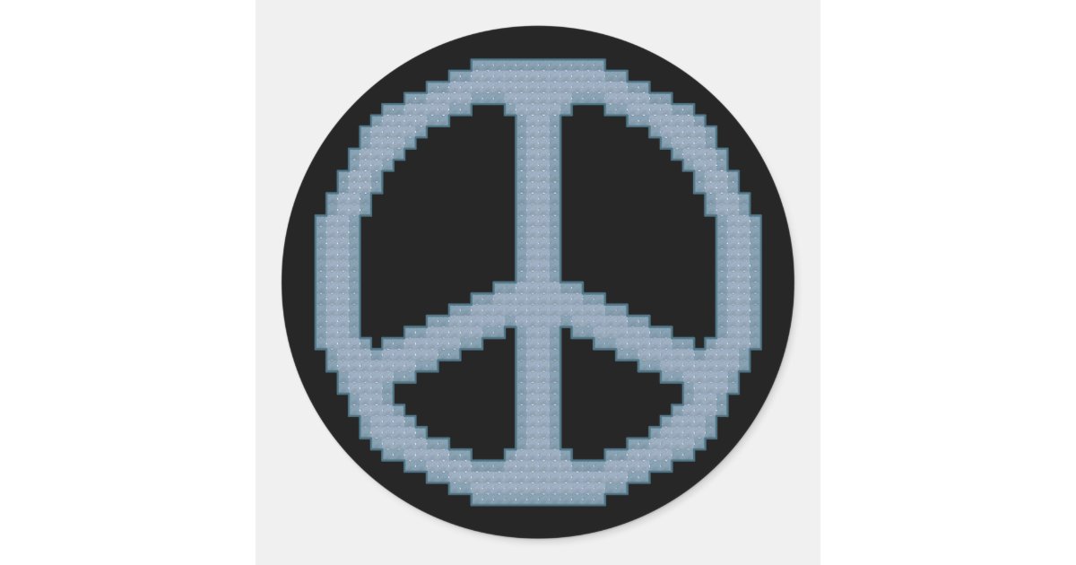 Peace Sign Cross Stitch Sticker | Zazzle