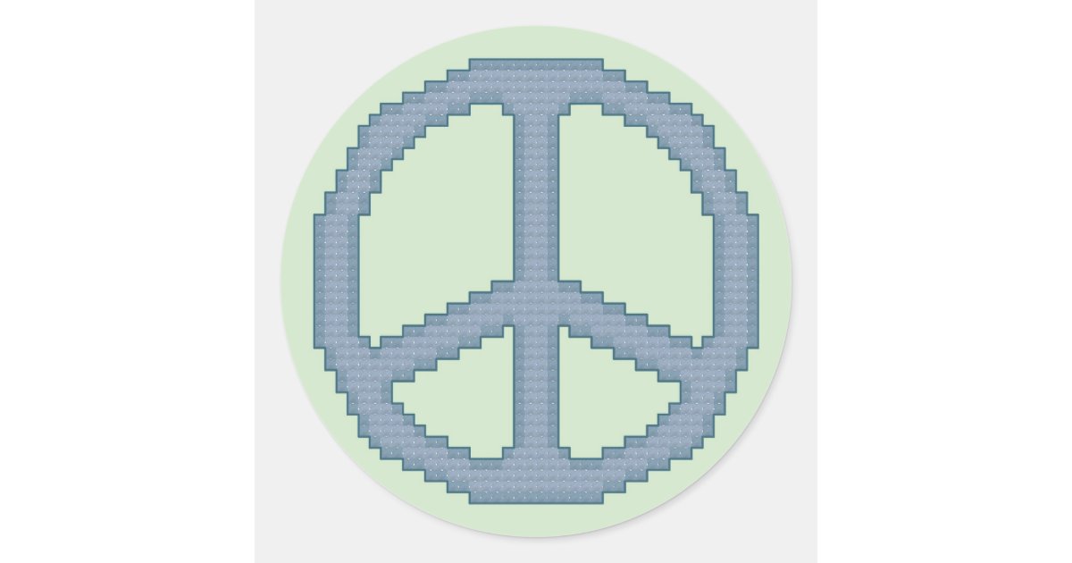 Peace Sign Cross Stitch Sticker | Zazzle
