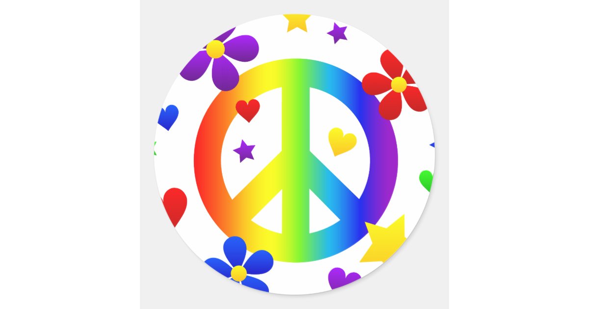 peace sign design classic round sticker | Zazzle