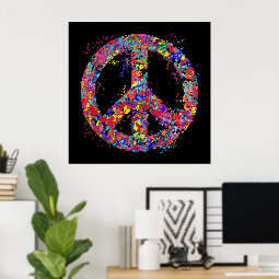 Peace Sign, Drip Art Poster | Zazzle