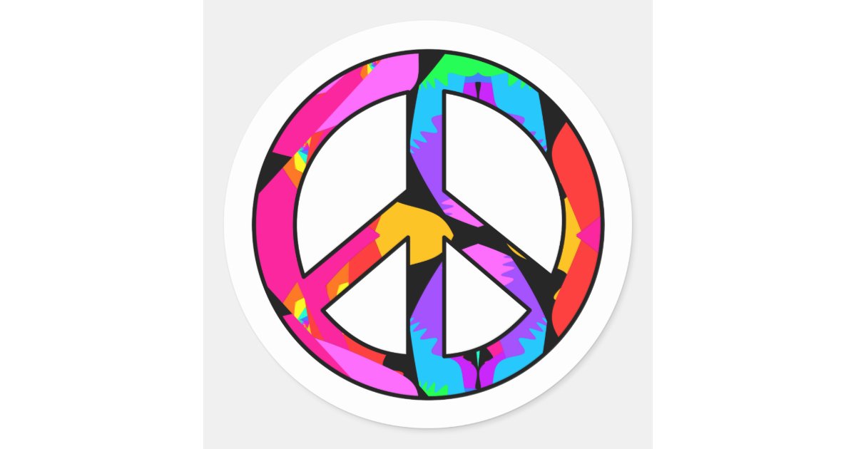 Peace Sign Flamingo Splash Stickers | Zazzle