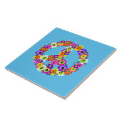 Peace Sign Floral on Light Blue Ceramic Tile | Zazzle