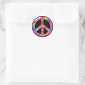 Peace Sign Fractal Groovy Trip Classic Round Sticker | Zazzle