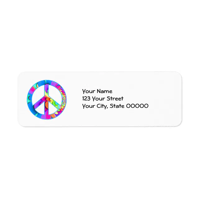Peace Sign Fractal Summer Palette Label | Zazzle