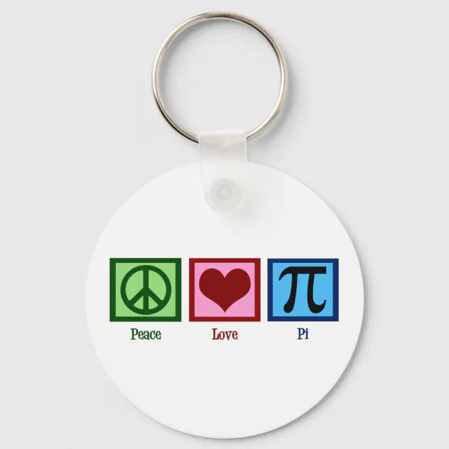 Peace Sign Heart Pi Symbol Keychain | Zazzle