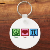 Peace Sign Heart Pi Symbol Keychain | Zazzle