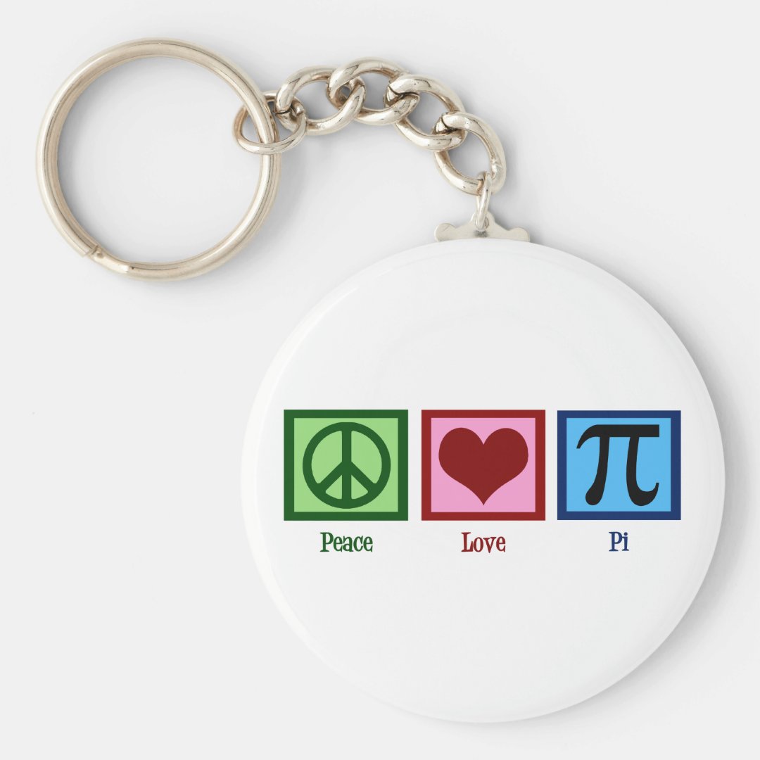 Peace Sign Heart Pi Symbol Keychain | Zazzle