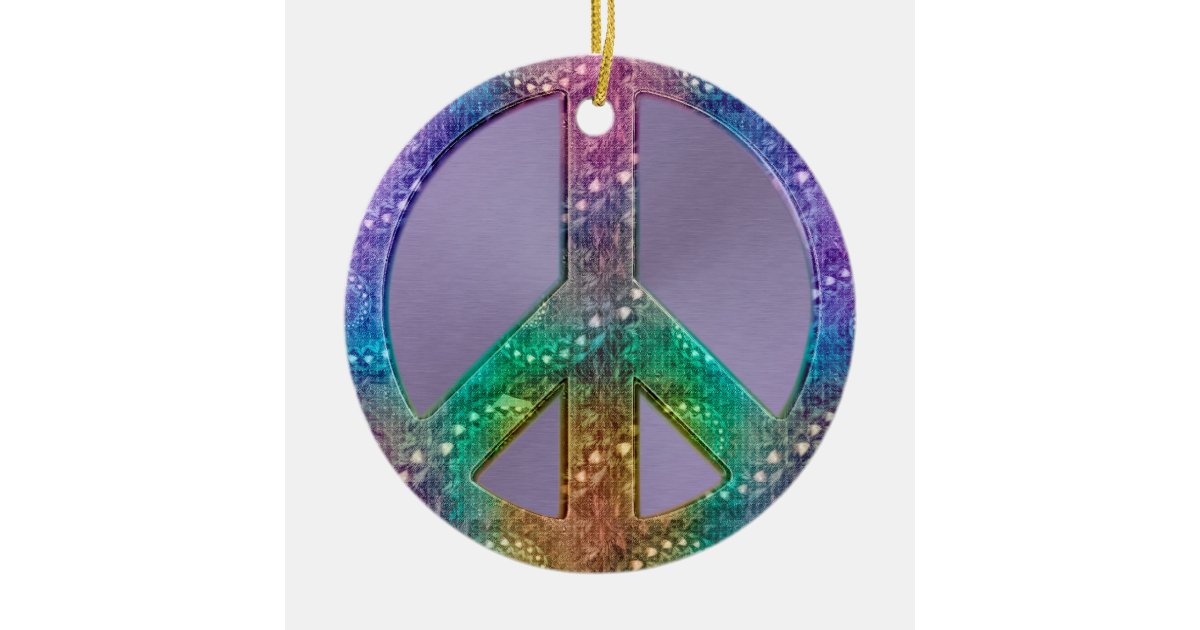 Peace Sign Holiday Ornament | Zazzle
