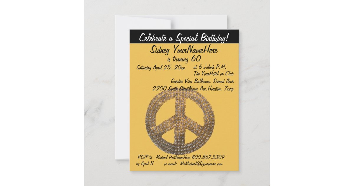 Peace Sign Invitation | Zazzle