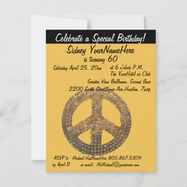 Peace Sign Invitation | Zazzle