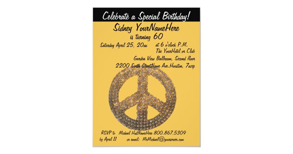 Peace Sign Invitation | Zazzle.com