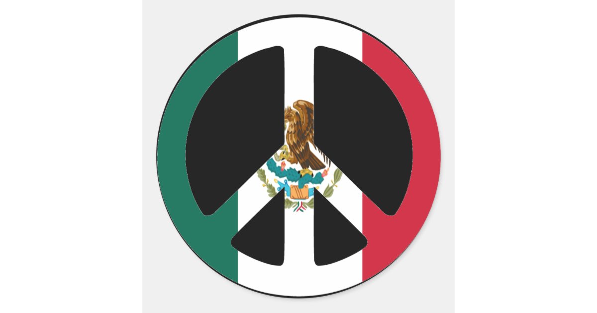 Peace Sign Mexico Classic Round Sticker | Zazzle.com