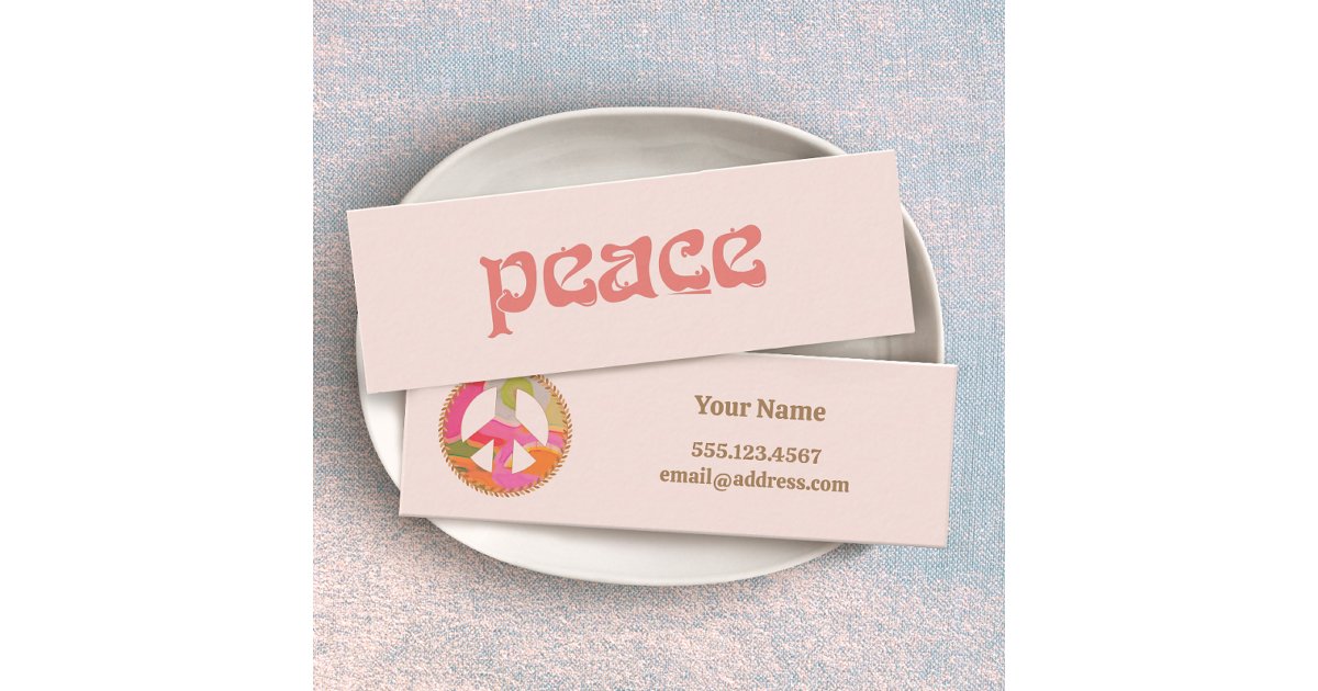 Peace Sign Mini Profile Card | Zazzle